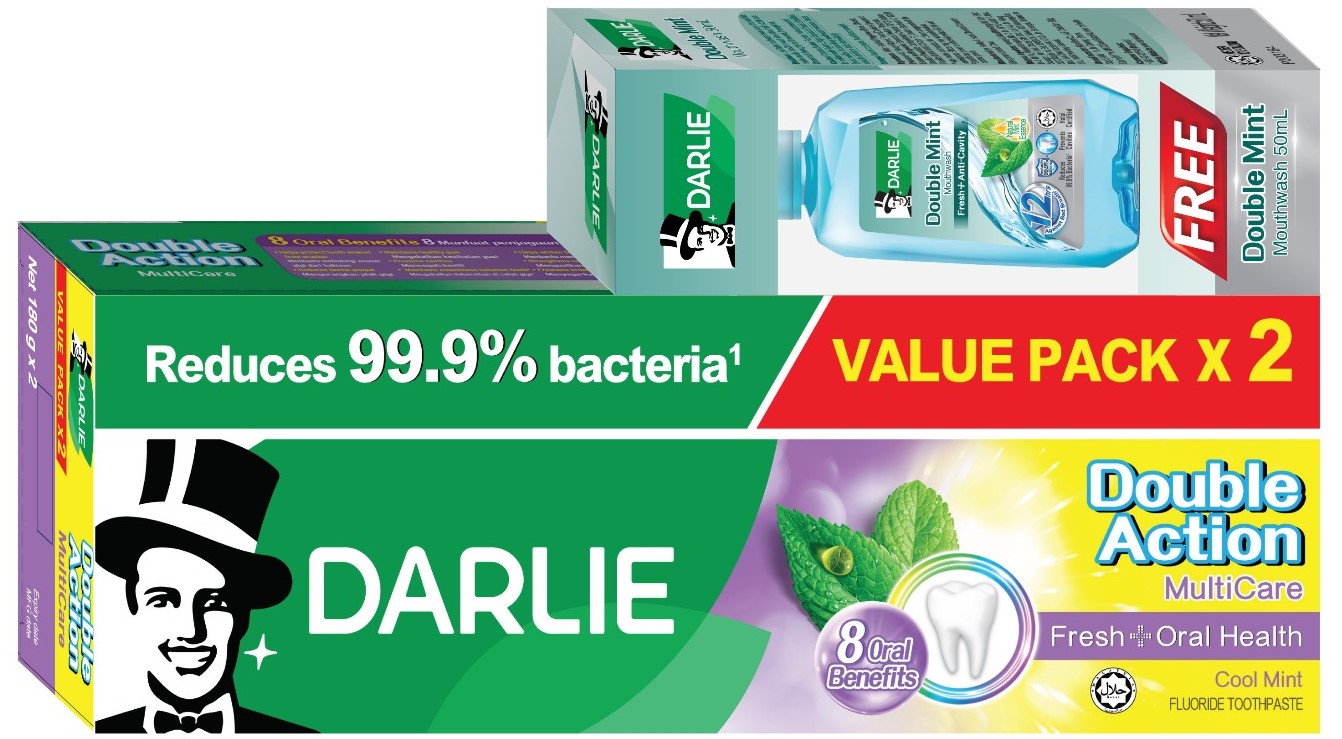 Darlie Toothpaste Double Action MultiCare FOC Premium | myaeon2go
