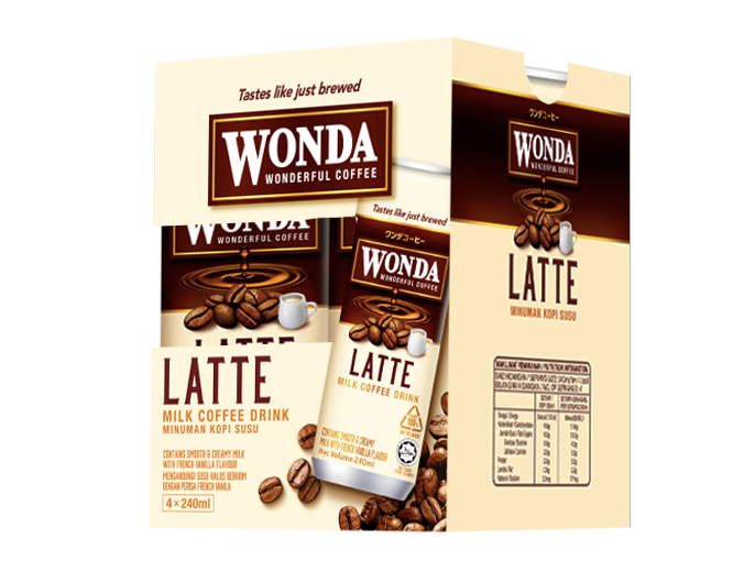 Wonda Latte, 4 x 240 ml - Premium Coffee Taste