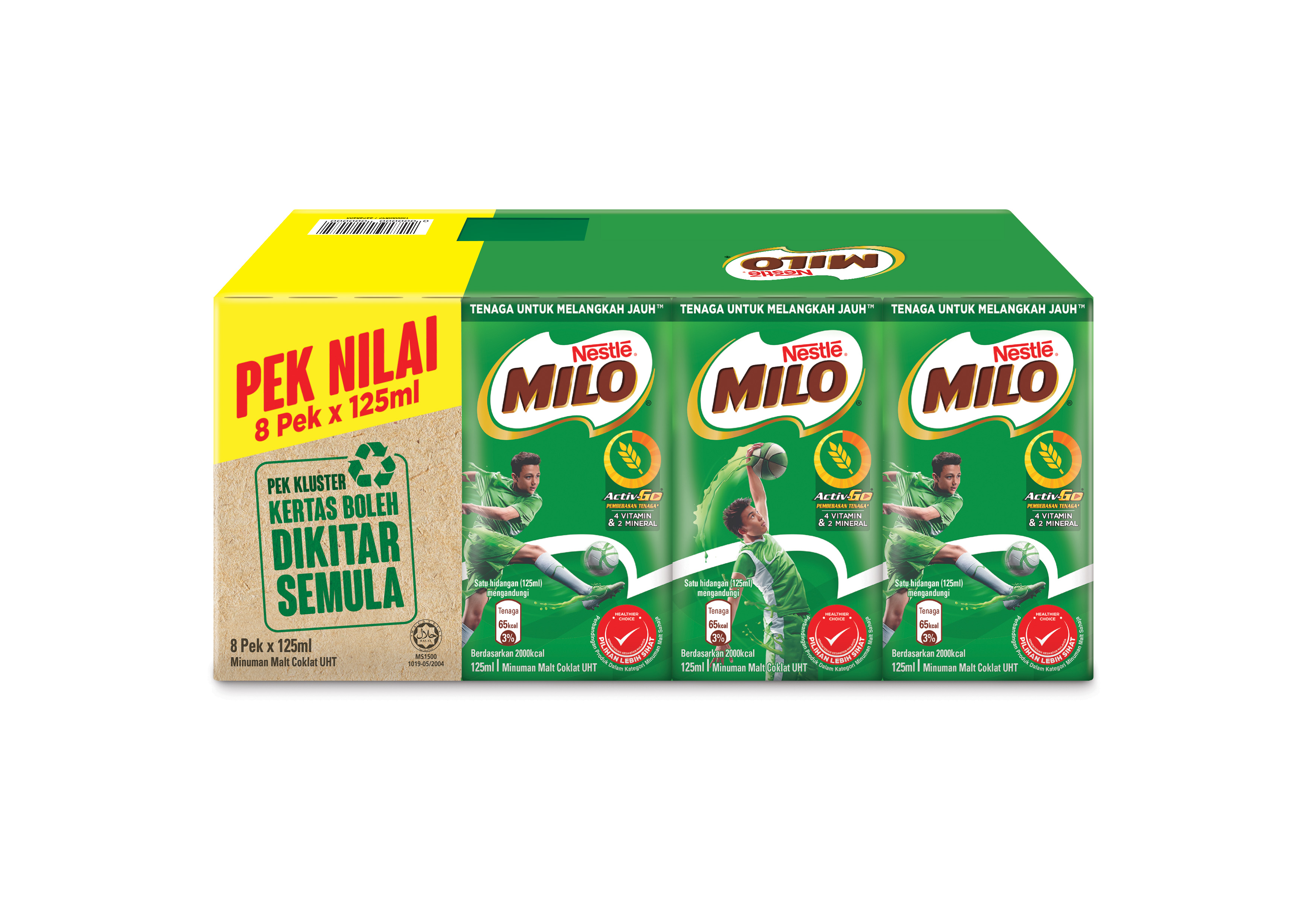 Milo Activ-Go UHT, 8 x 125 ml - Energy Boost