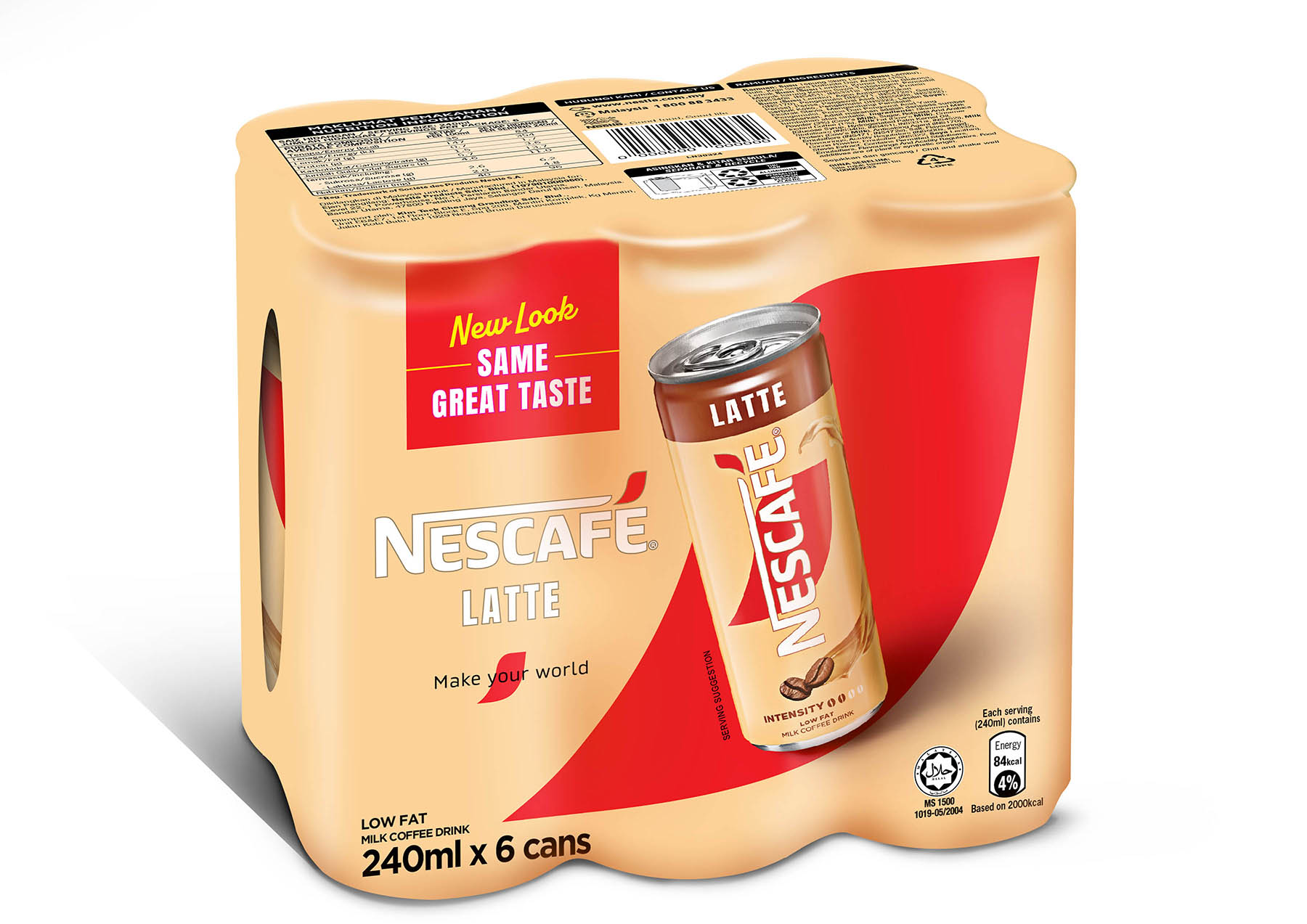 Nescafe Latte Can, 6 x 240 ml - Smooth & Creamy Coffee