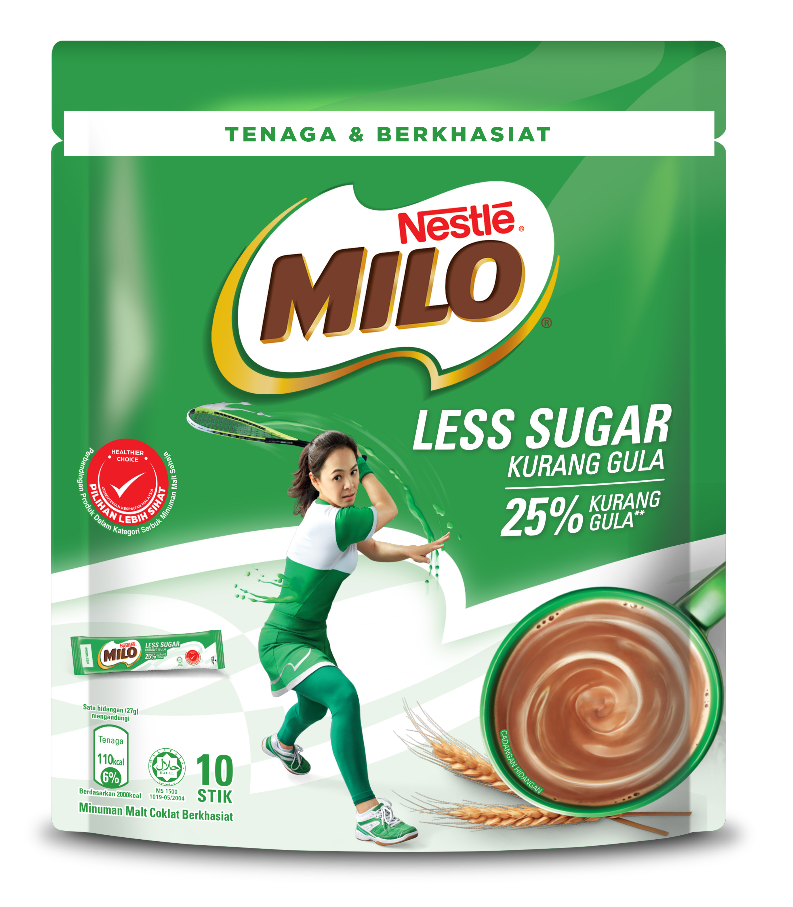 Milo Activ-Go Less Sugar, 10 x 27g - 25 percent Less Sugar