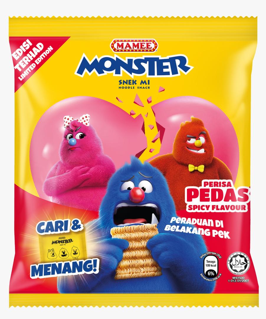 Mamee Monster Hot & Spicy 8x25g - Spicy Snack
