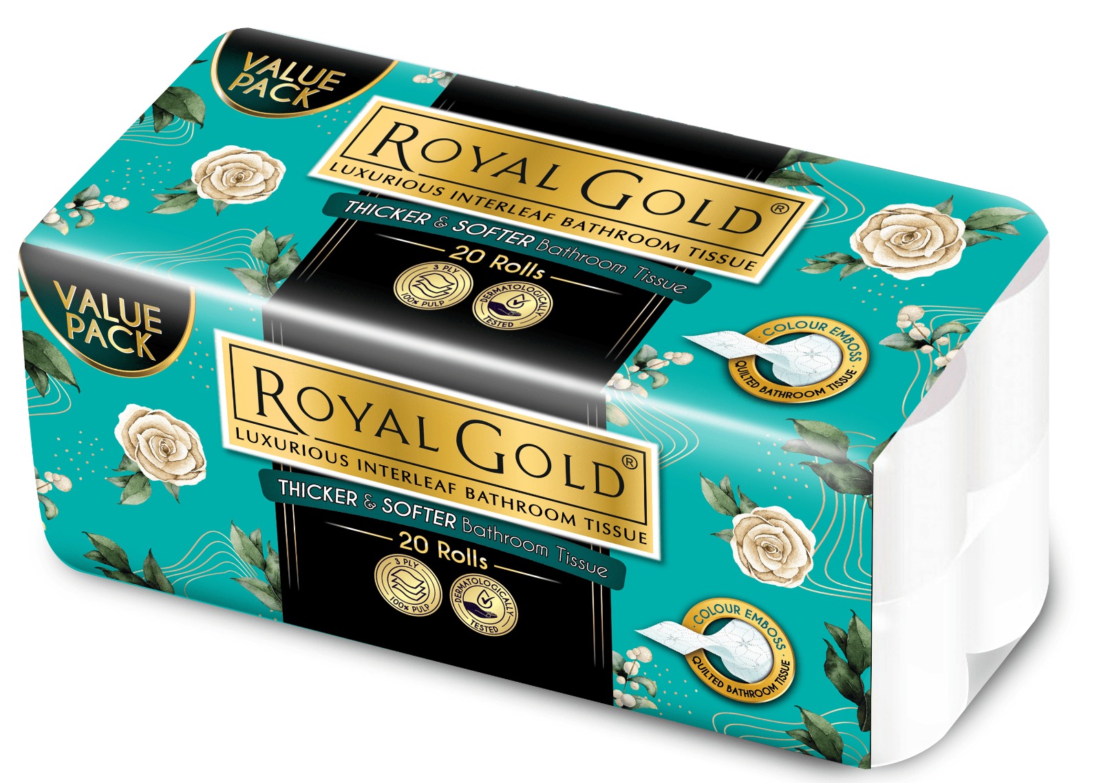 Royal Gold Toilet Roll 3Ply - Soft & Eco-Friendly