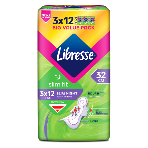 Libresse Slim Fit Night Wings 32cm | myaeon2go
