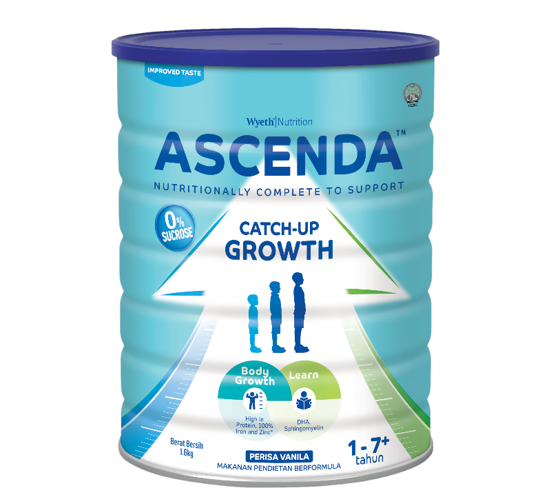 Ascenda Vanilla Milk Powder 1.6kg - Kids' Growth