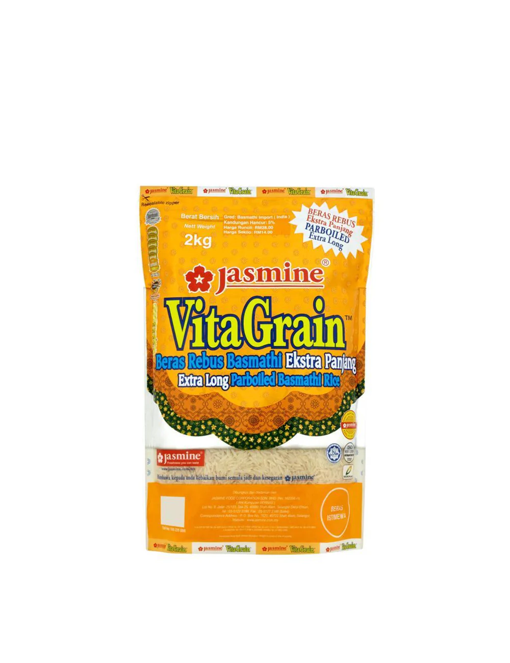 Jasmine Vitagrain Parboiled Basmathi Rice, 2kg - Nutritious
