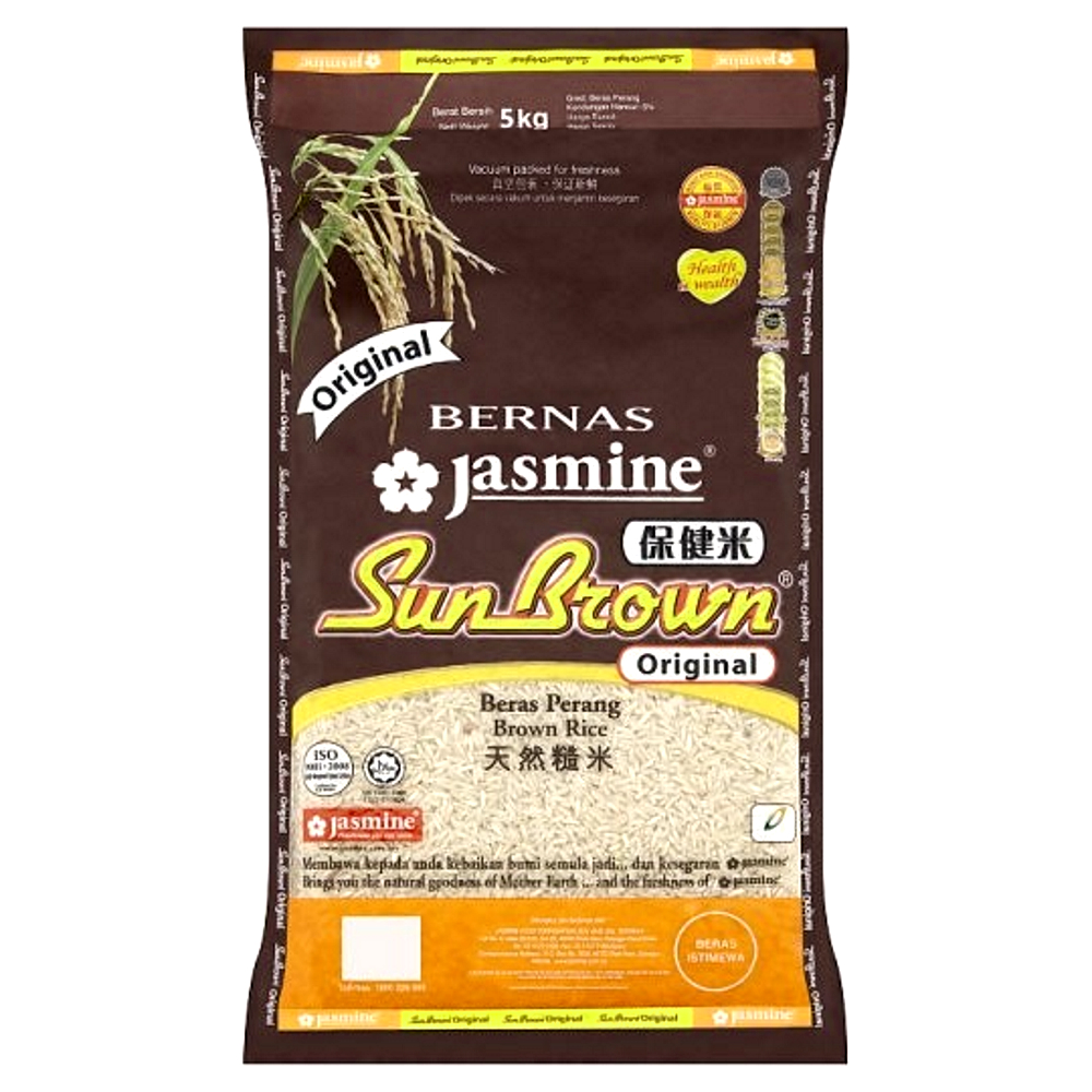 Jasmine Sunbrown Original Brown Rice, 5kg - Nutritious