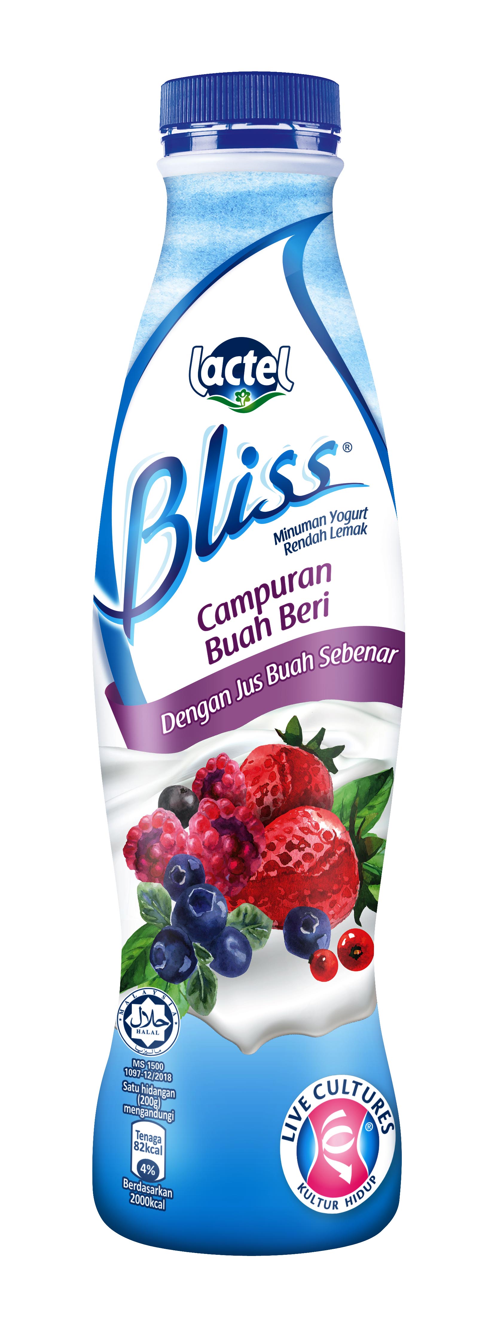 Lactel Bliss 0% Low Fat Yogurt Drink Mix Berries | myaeon2go