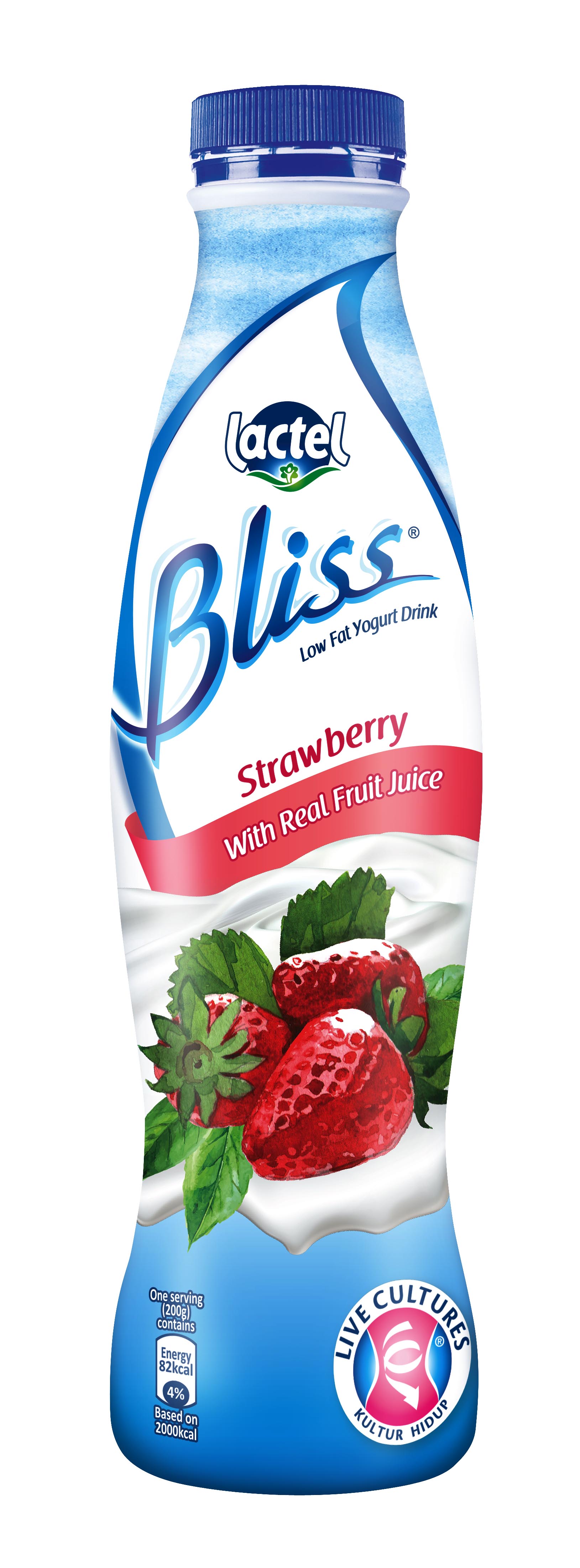 Lactel Bliss 0% Low Fat Yogurt Drink Strawberry | myaeon2go