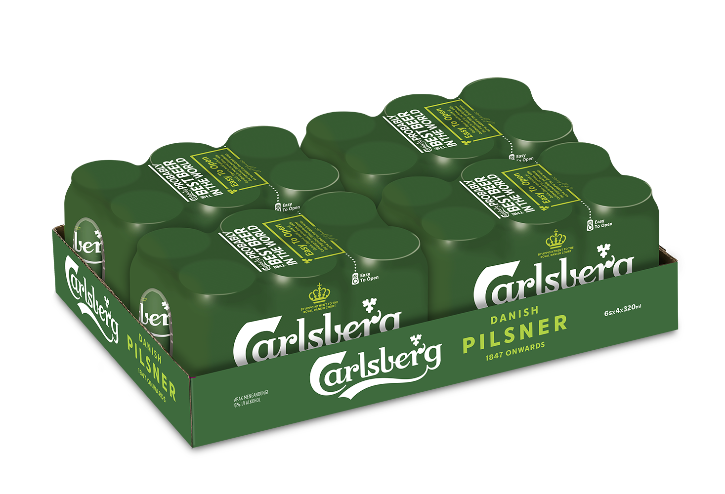 Carlsberg Green Label Danish Pilsner Beer 24 x 320ml