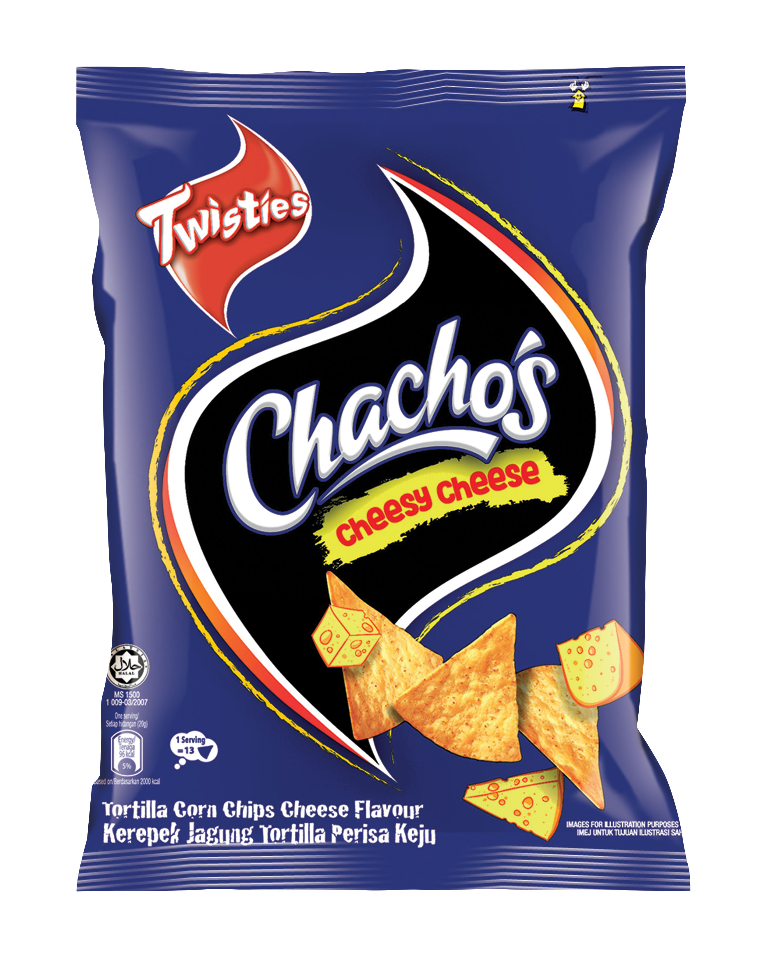 Twisties Chaco's Cheesy Cheese, 70 g - Light & Crispy