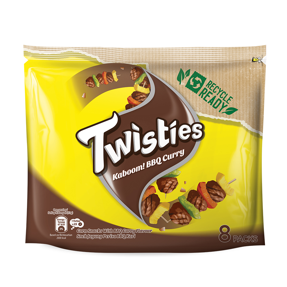 Twisties BBQ Curry 8x13g - Flavorful Snack