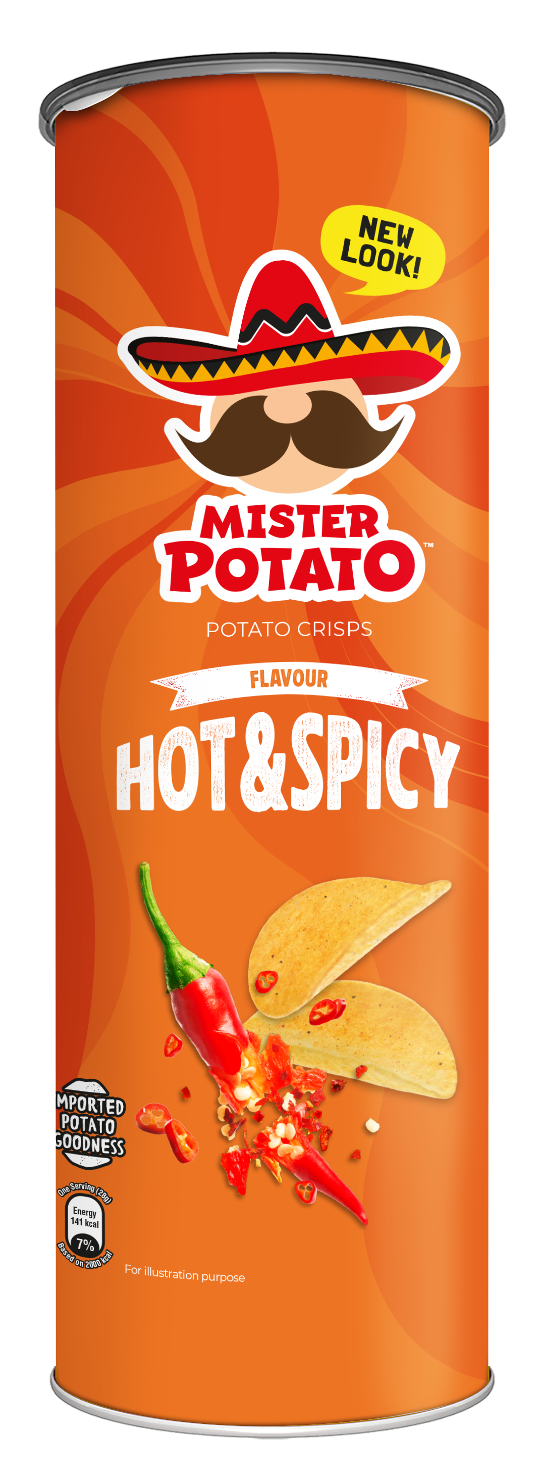 Mister Potato Hot & Spicy Crisps, 125 g - Spicy Snack