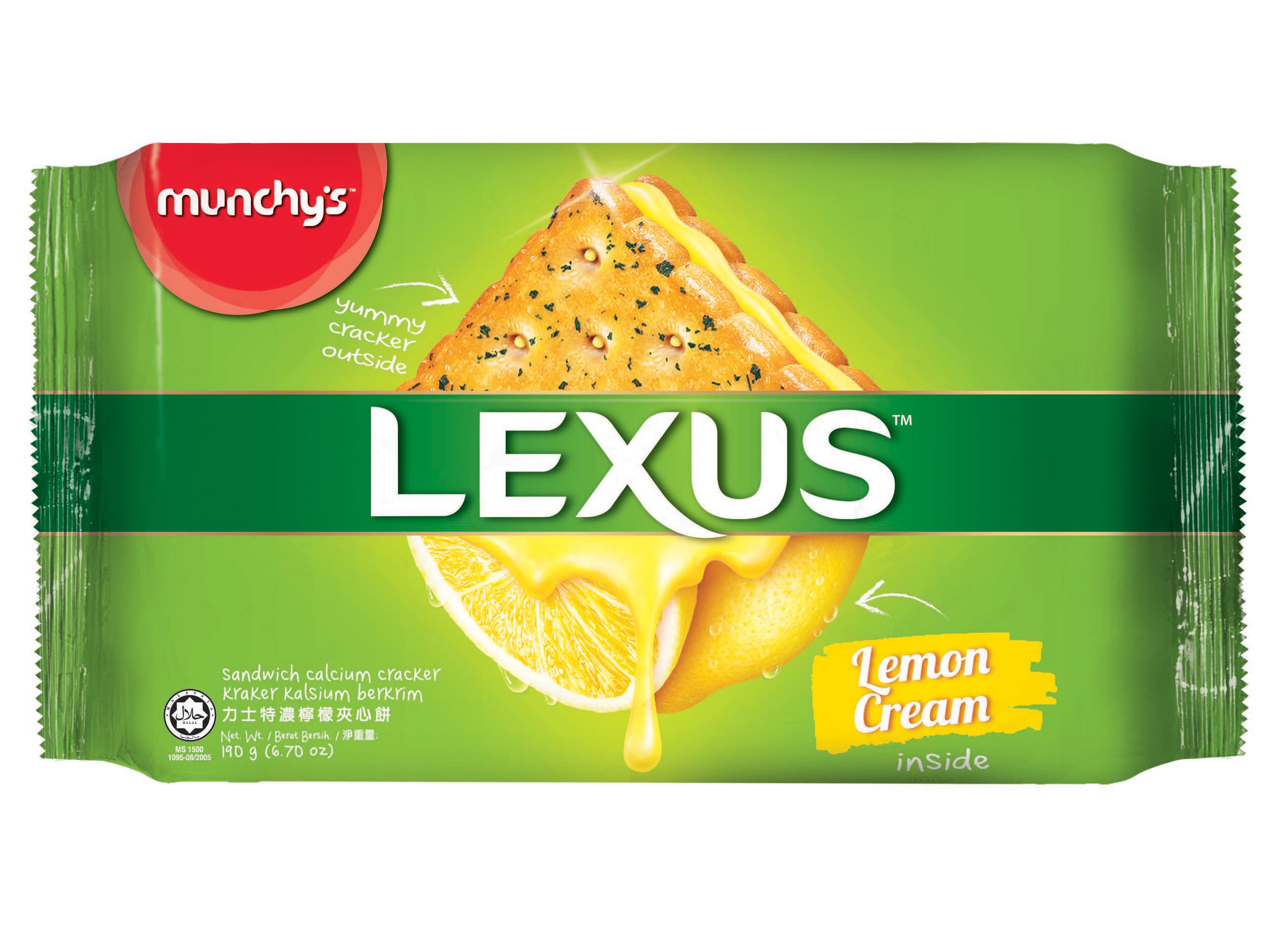 Munchy's Lexus Lemon Sandwich, 190g - Lemon Cream Delight