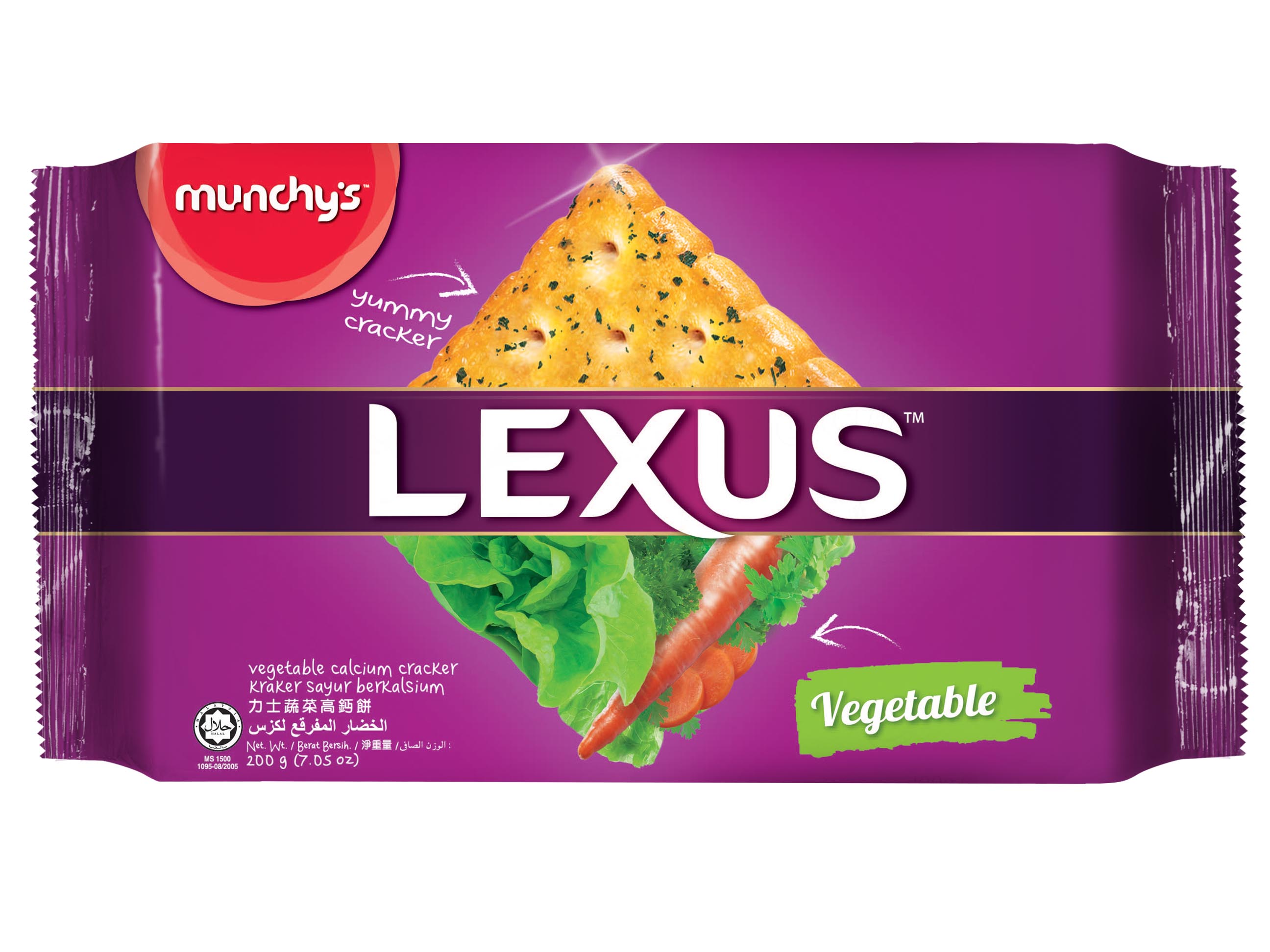 Munchy's Lexus Vege Calsium Cracker 200g Delicious Snack