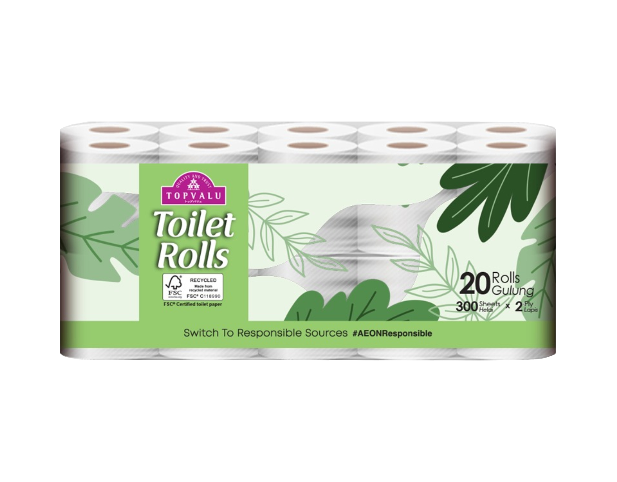 TOPVALU Toilet Roll, 20 x 300's - Soft & Durable