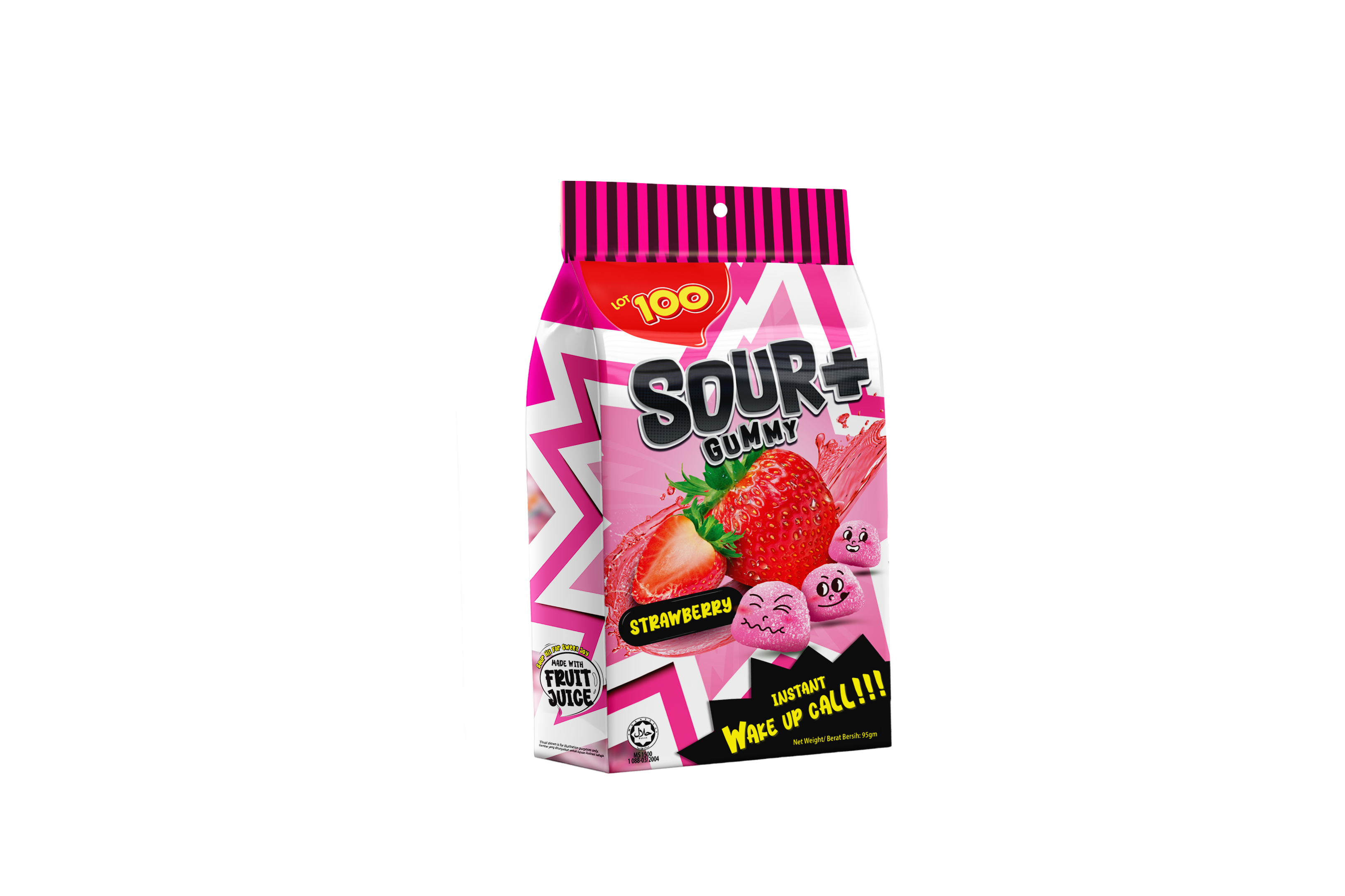 Lot 100 Sour Plus Strawberry Gummy Candy | myaeon2go