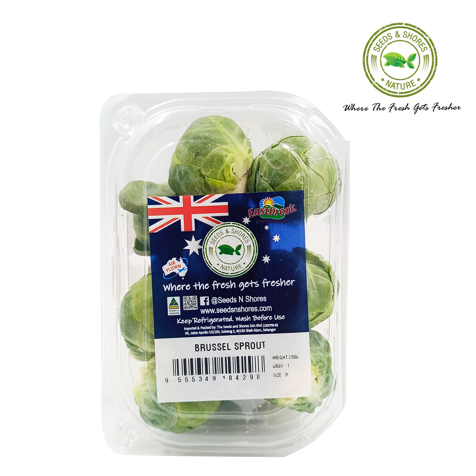 Seeds & Shores Brussels Sprout, 250 g - Fresh & Versatile