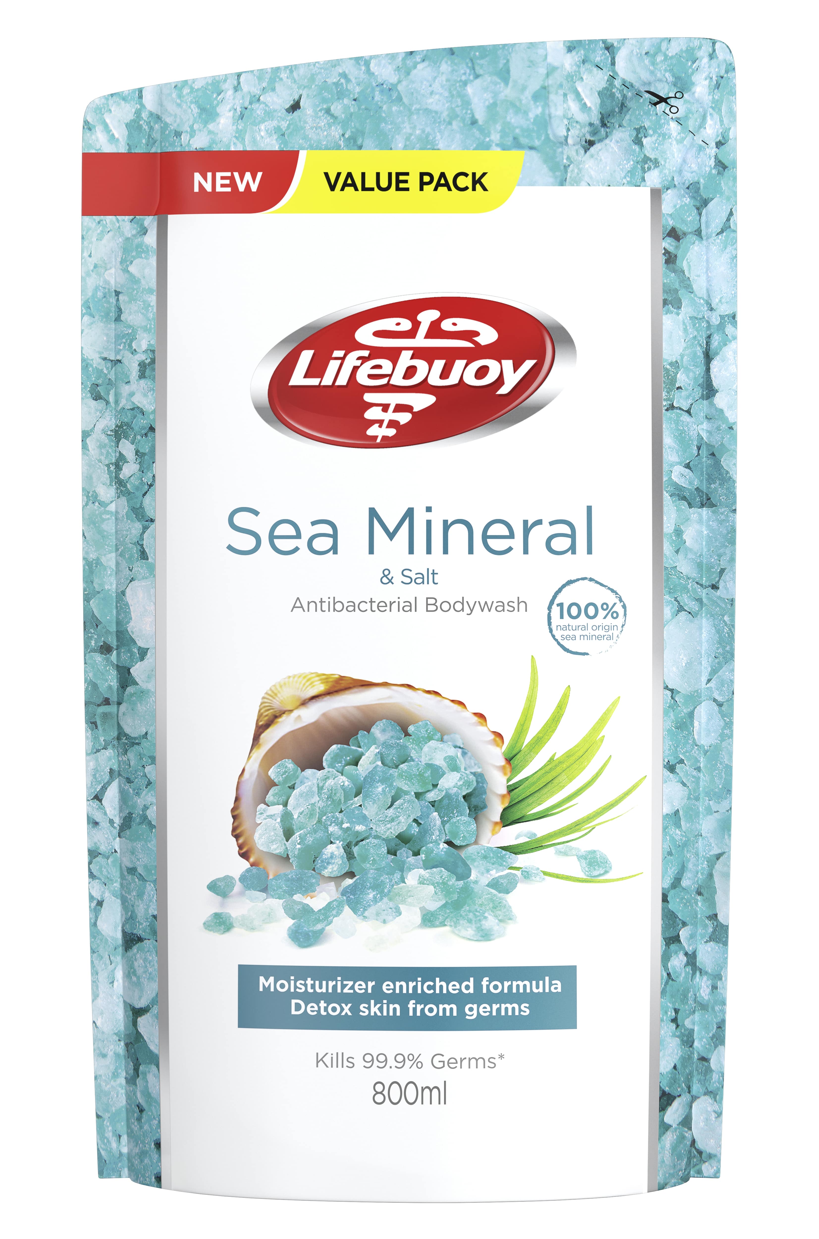 Lifebuoy Body Wash Sea Salt, 850ml - Antibacterial