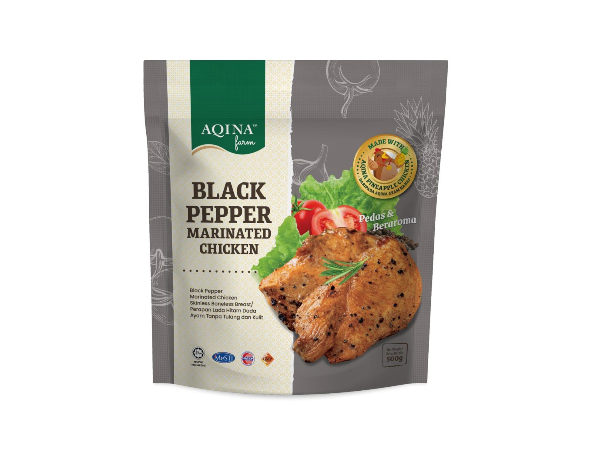 Aqina Marinated Pineapple Chicken Skinless Boneless Breast (Blackpepper ...