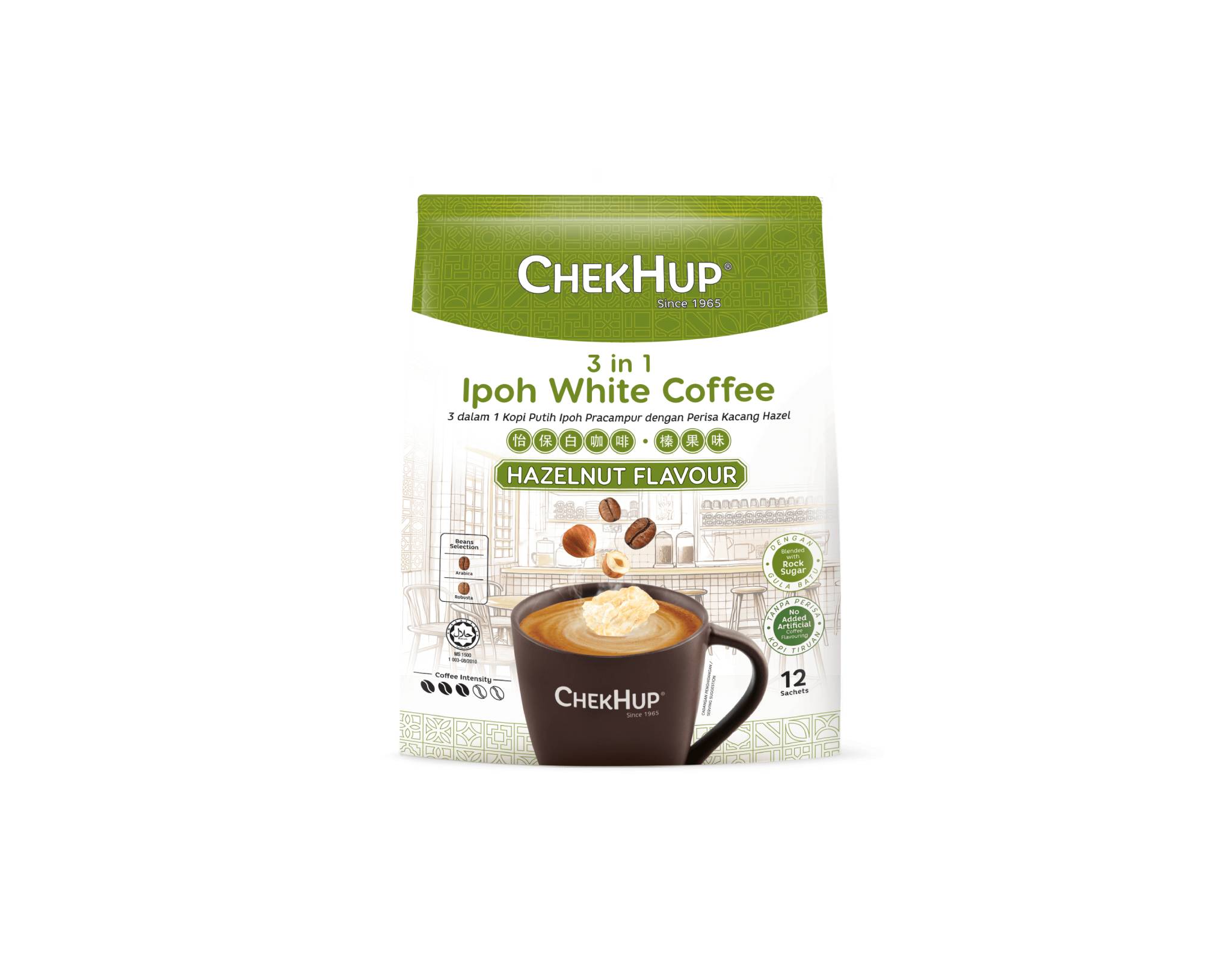 Chek Hup 3‑In‑1 Ipoh White Coffee Hazelnut Flavour | Rich & Aromatic