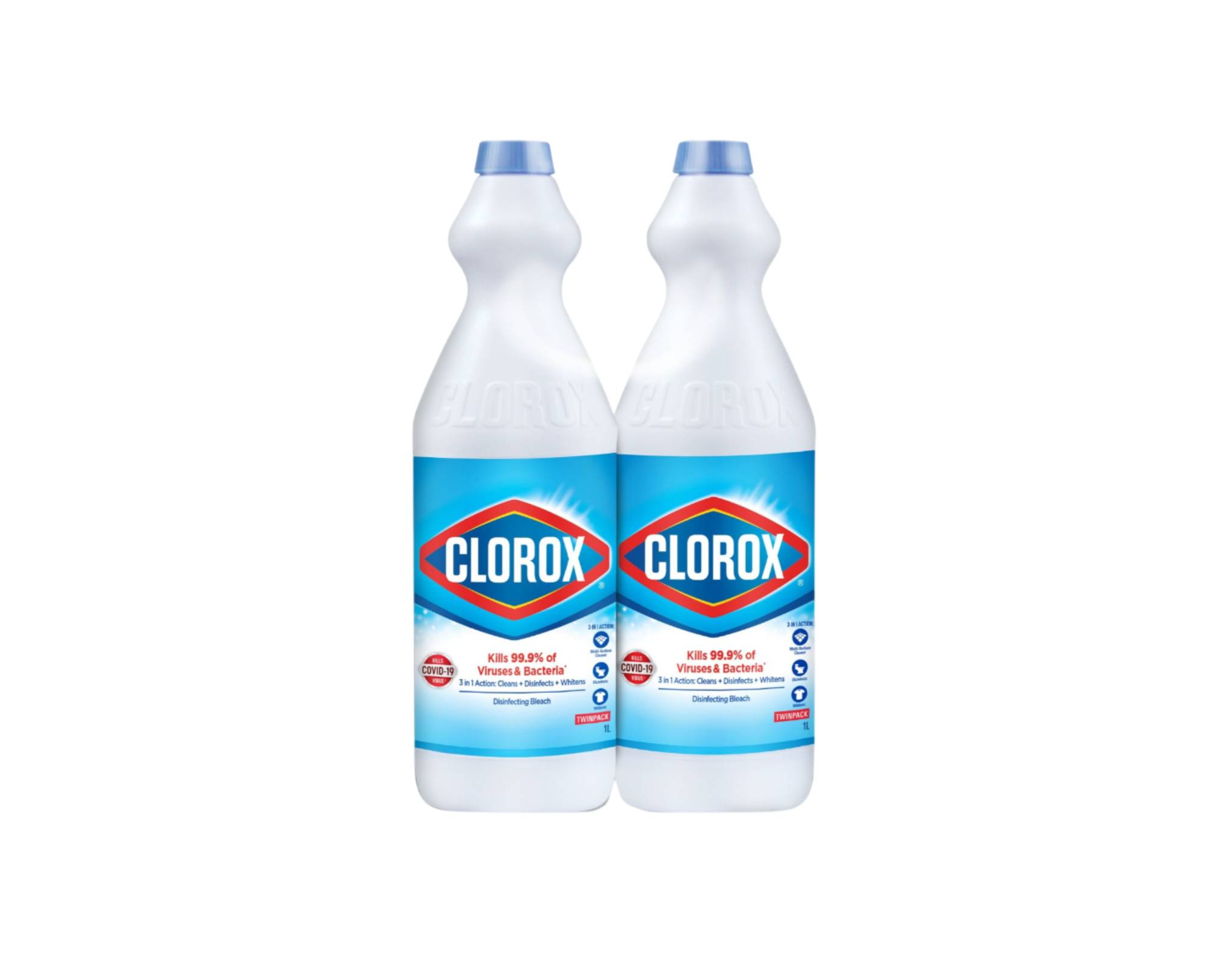Clorox Bleach Original Twin Pack 2x1L - Kills 99.9%